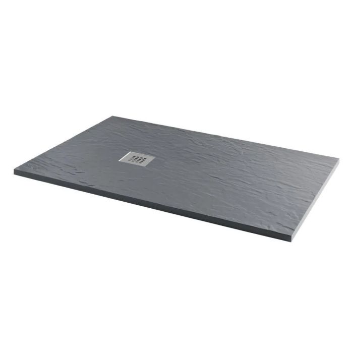 MX Minerals Slate Effect Rectangular Shower Tray 1400mm x 800mm - Ash ...